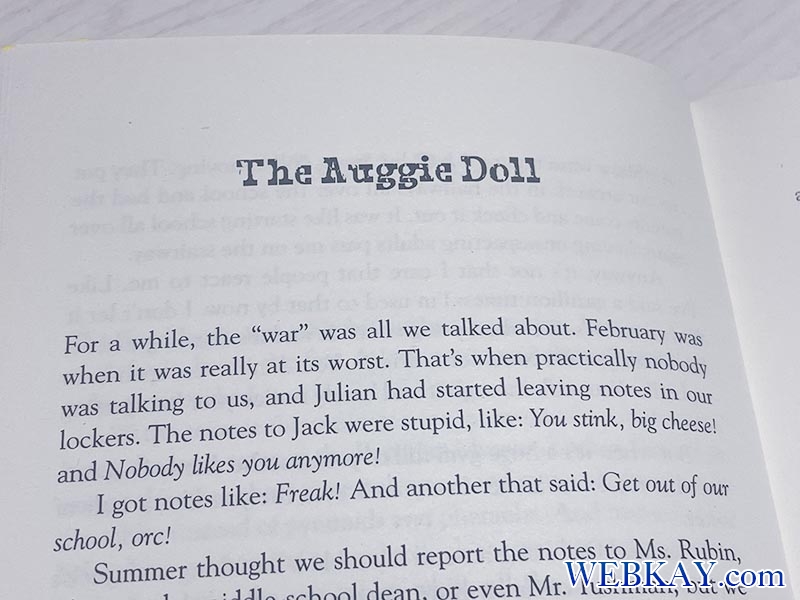 洋書「Wonder（ワンダー）」を読む。Part 6. August – The Auggie Doll★単語と表現勉強メモ | WEB KAY